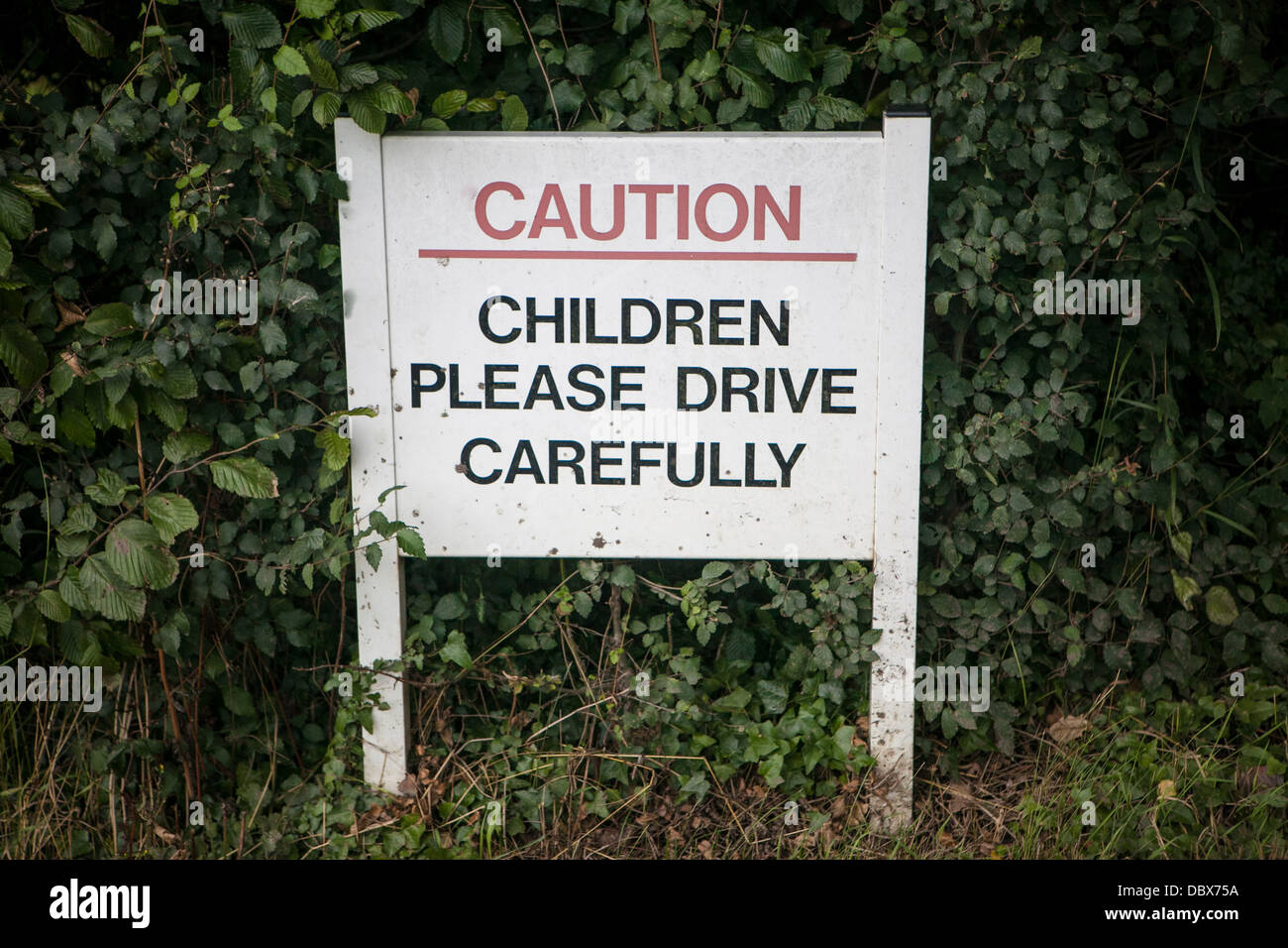 A humourous, badly worded warning sign for motorists Stock Photo - Alamy