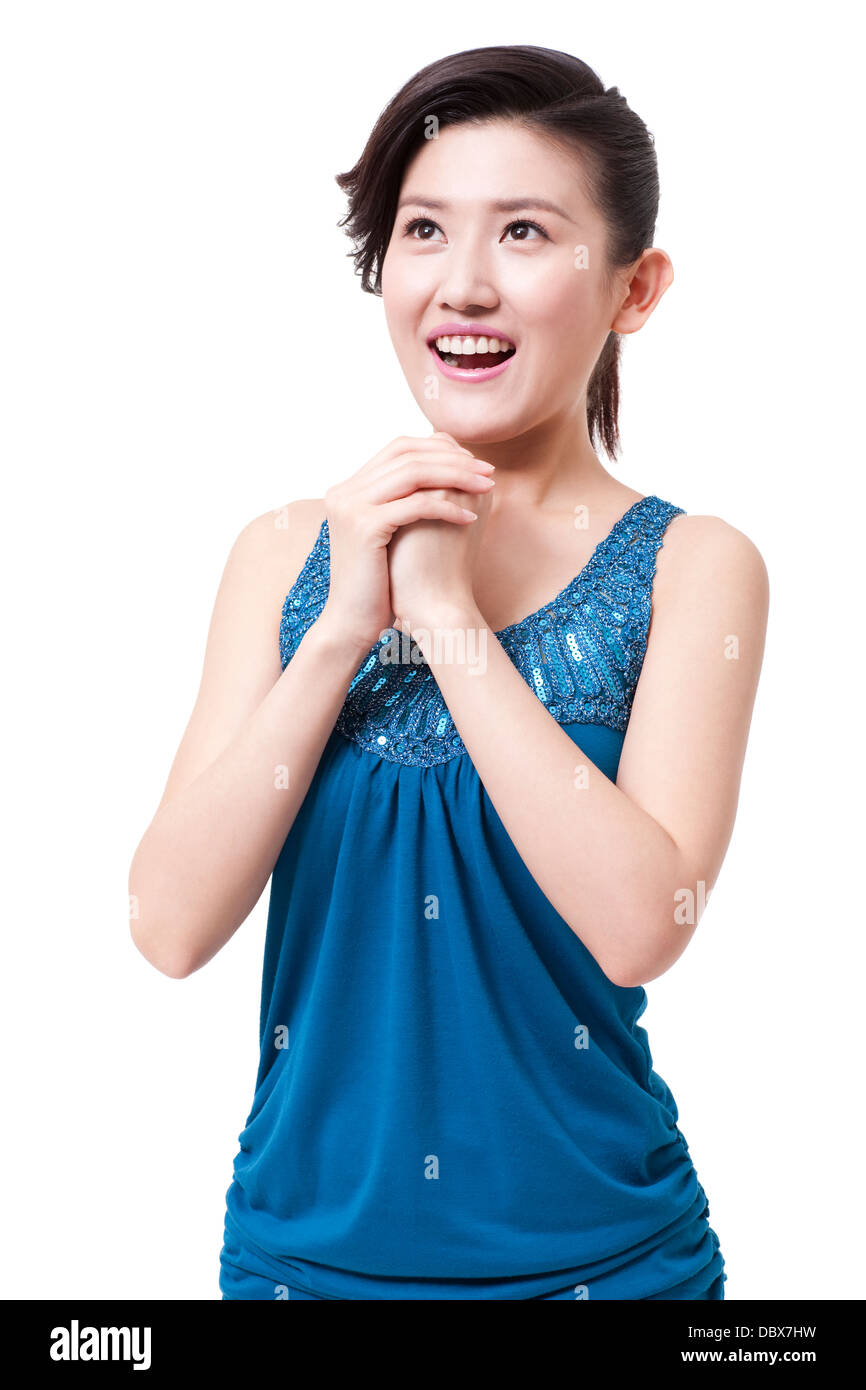 Young woman being amazed Stock Photo - Alamy