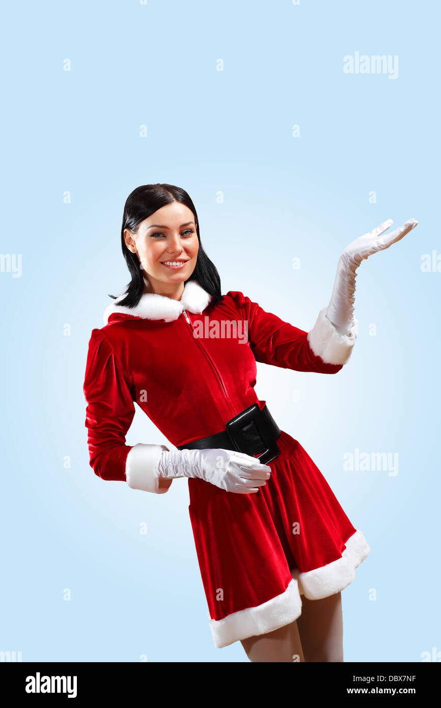 pretty santa girl Stock Photo - Alamy