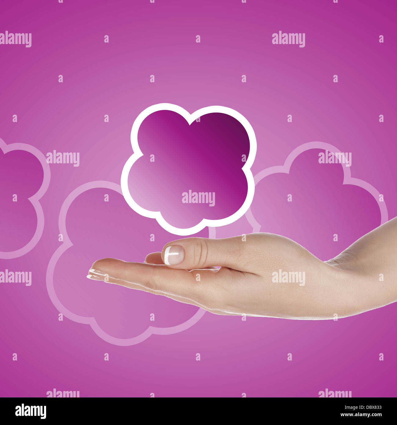Hand with cloud computing symbol Stock Photo - Alamy