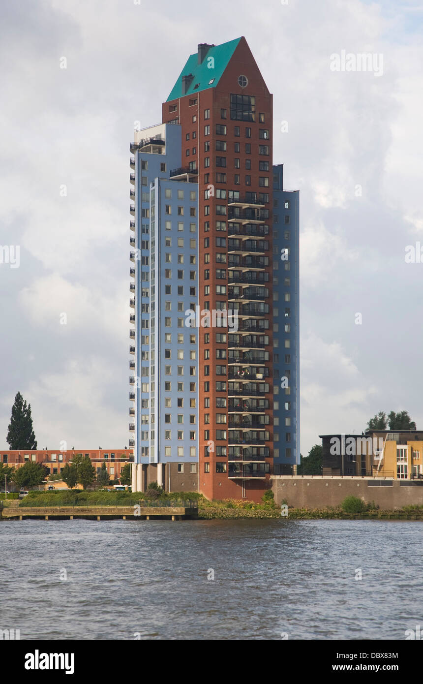 Modern waterside housing development River Maas Rotterdam Netherlands ...