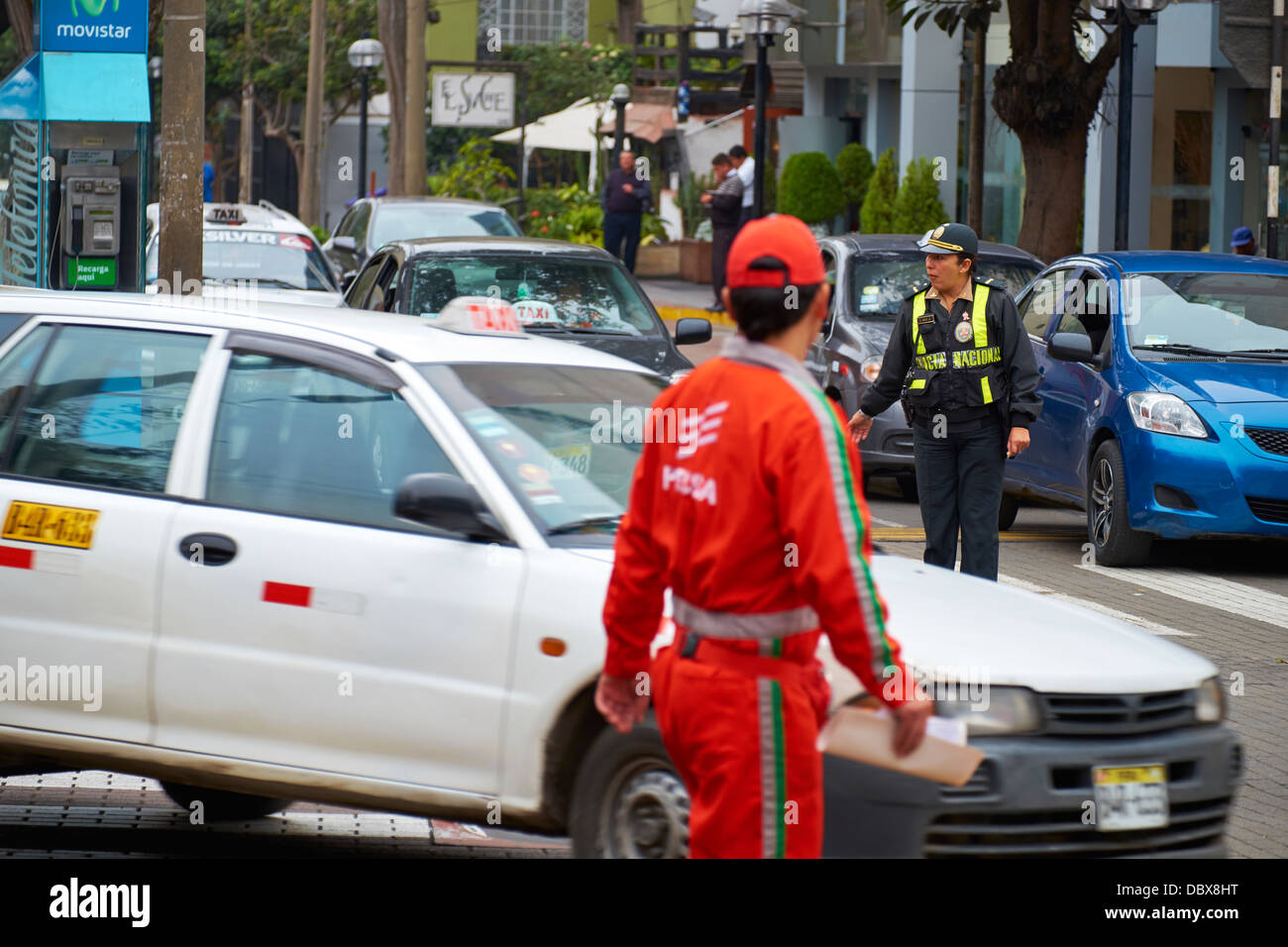 Traffic Police on the streets of Miraflores district of Lima in Peru ...