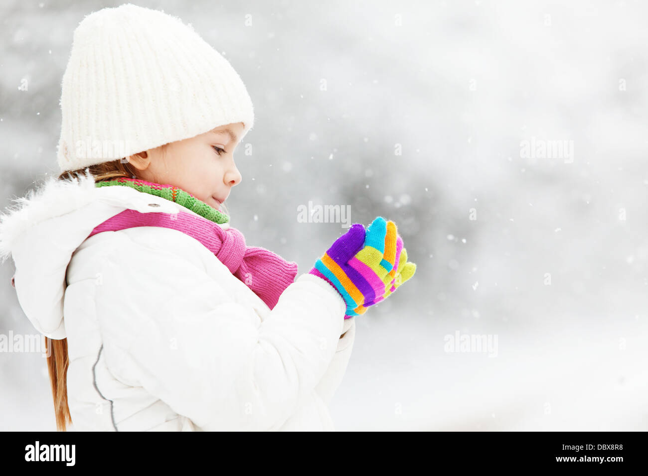 Child in winter Stock Photo - Alamy