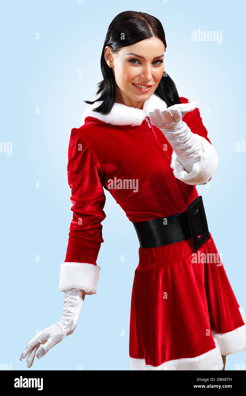 pretty santa girl Stock Photo - Alamy
