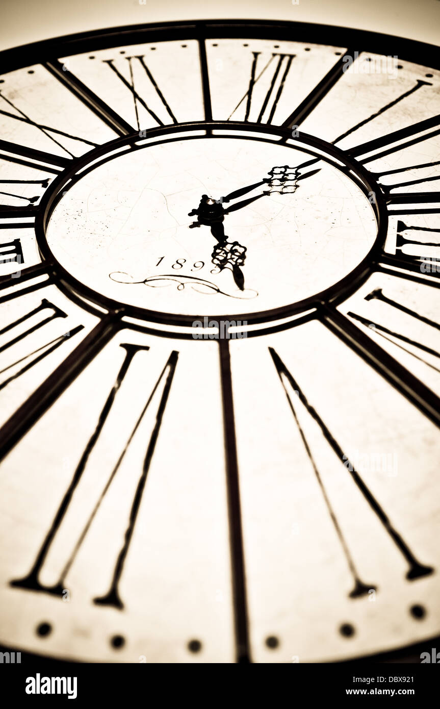 Old antique clock vintage detail view Stock Photo - Alamy