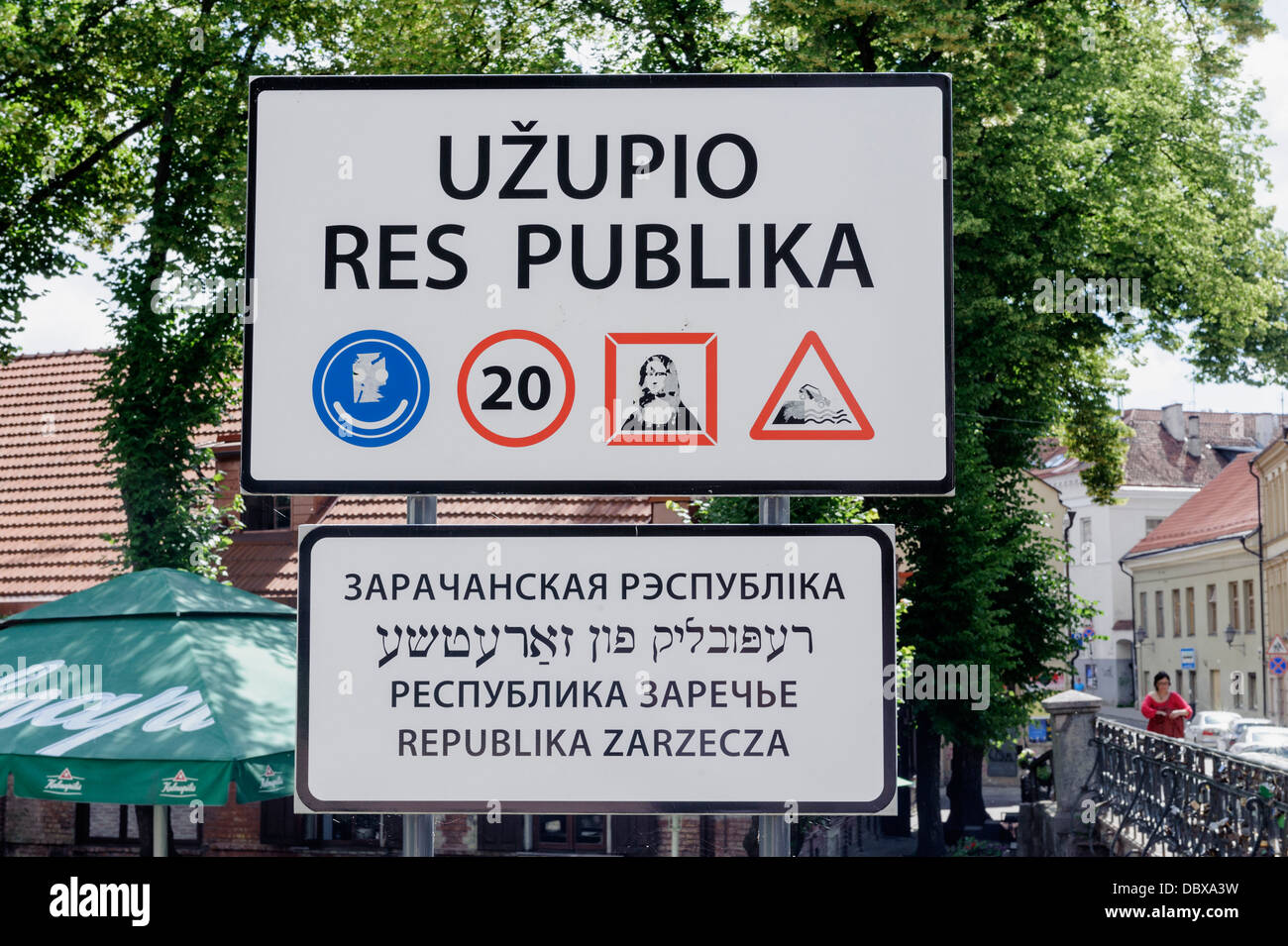 Sign Republic Uzupio in Vilnius, Lithuania, Europe, UNESCO World ...