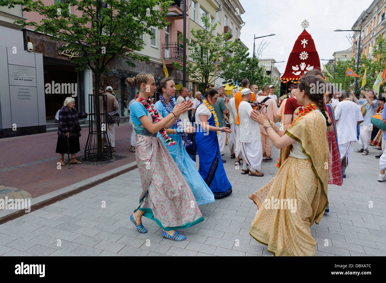 Hare Krishna-followers in Siauliai, Lithuania, Europe Stock Photo - Alamy