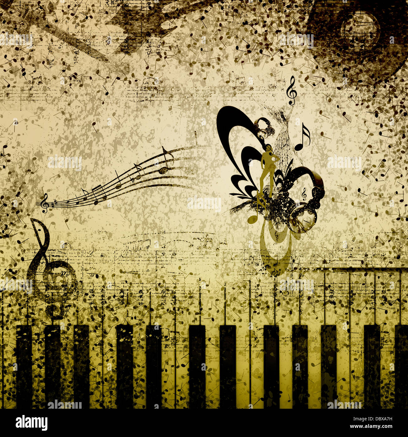 Music notes background Stock Photo - Alamy