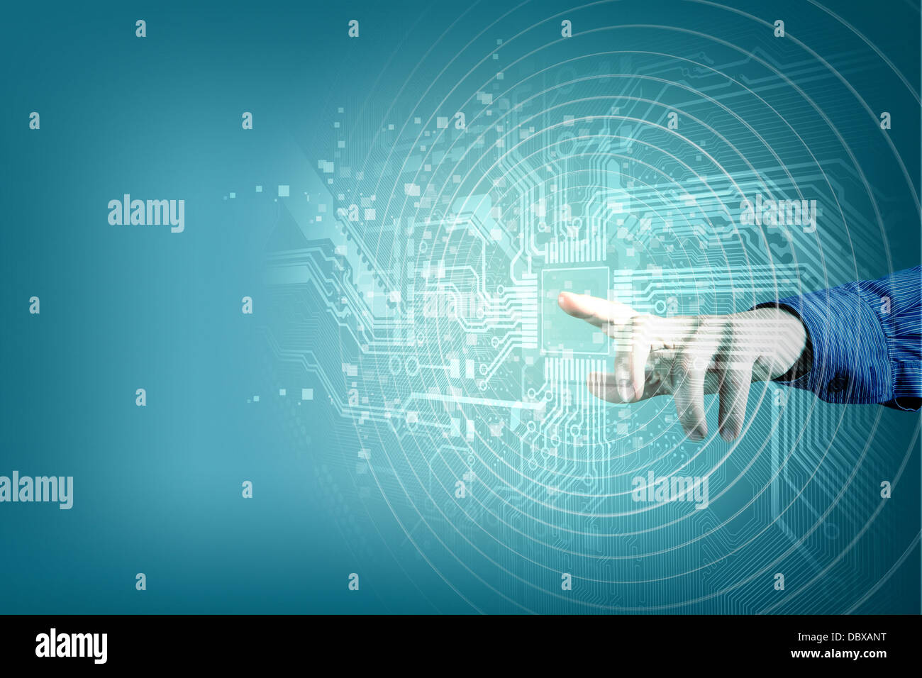 future technology. touch button inerface Stock Photo - Alamy