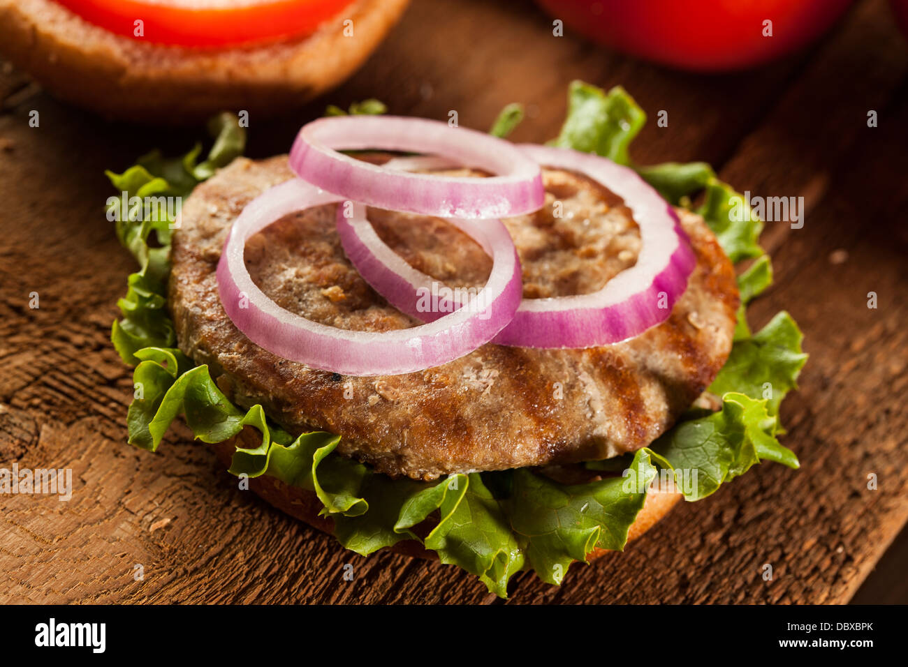 Healthy grilled turkey burger on hi-res stock photography and images ...
