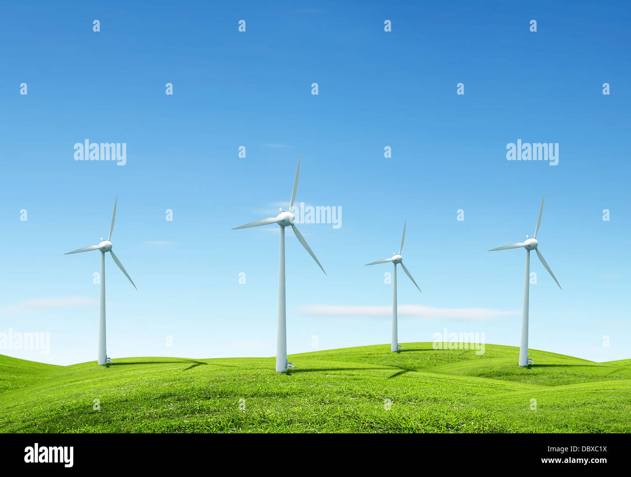 modern white wind turbines Stock Photo - Alamy