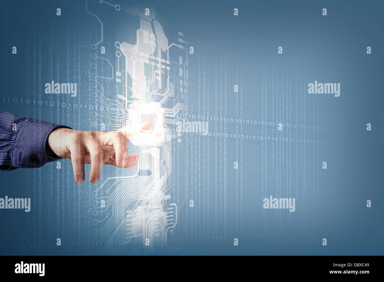 future technology. touch button inerface Stock Photo - Alamy
