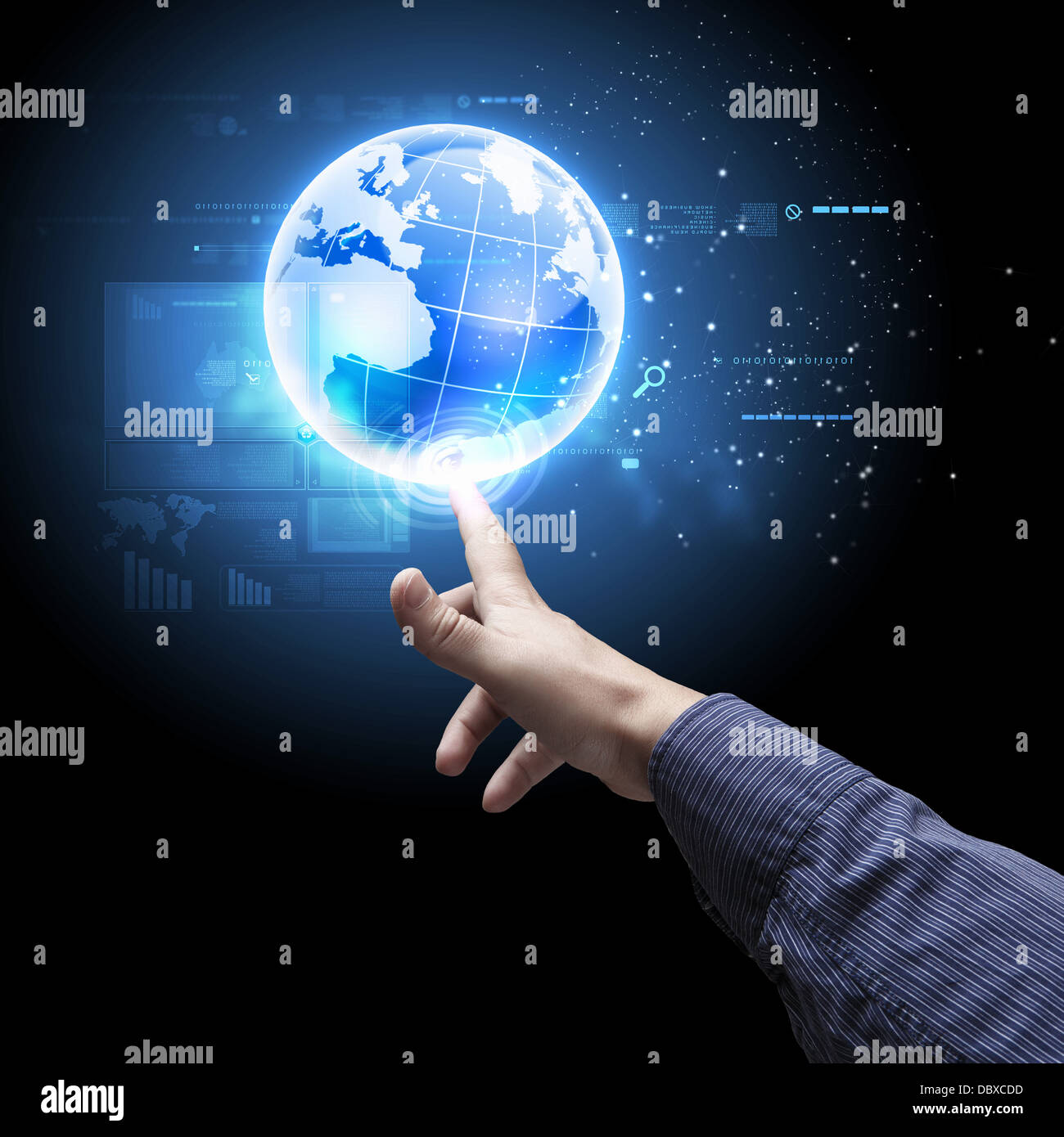 hand touching the earth Stock Photo - Alamy