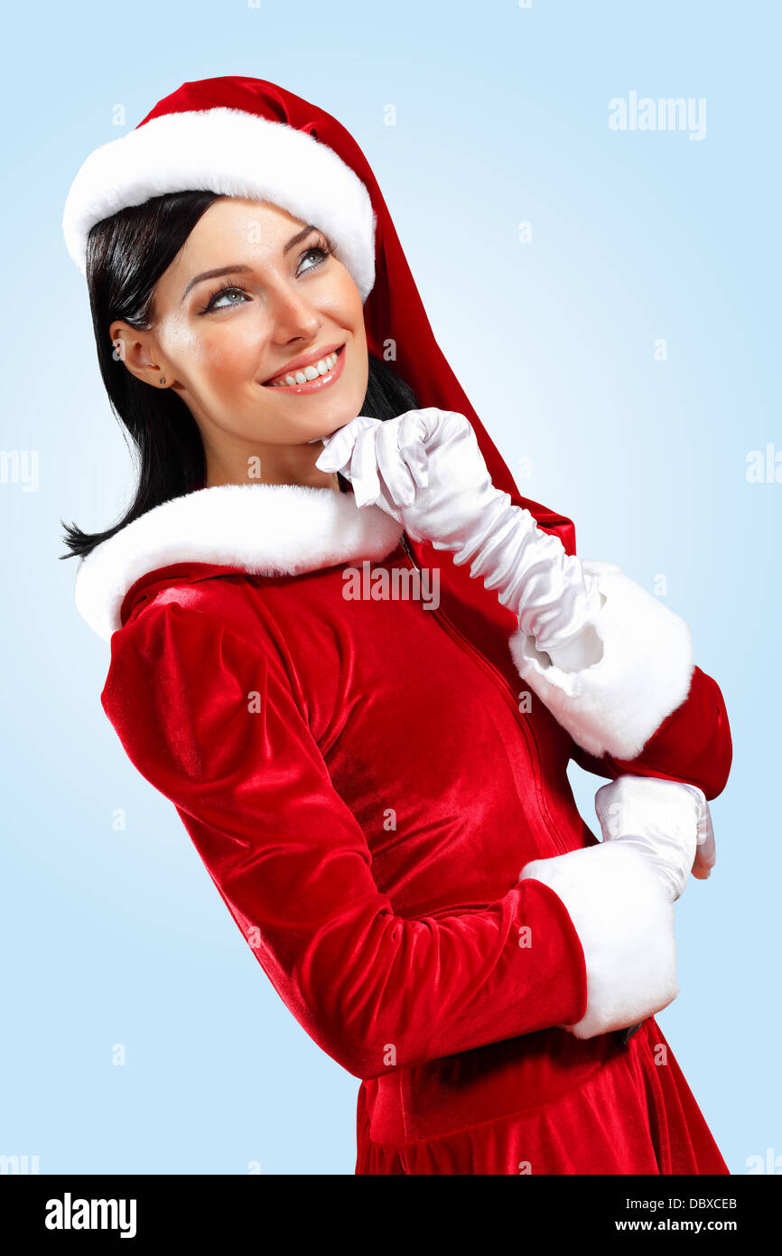 pretty santa girl Stock Photo - Alamy