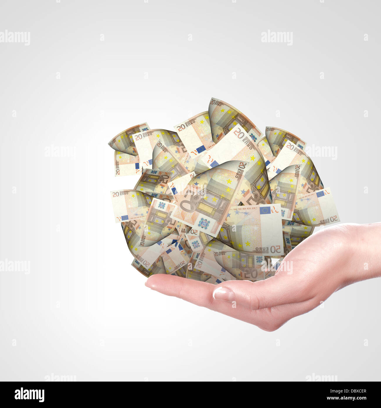 Handful Of Money Stock Photo - Alamy