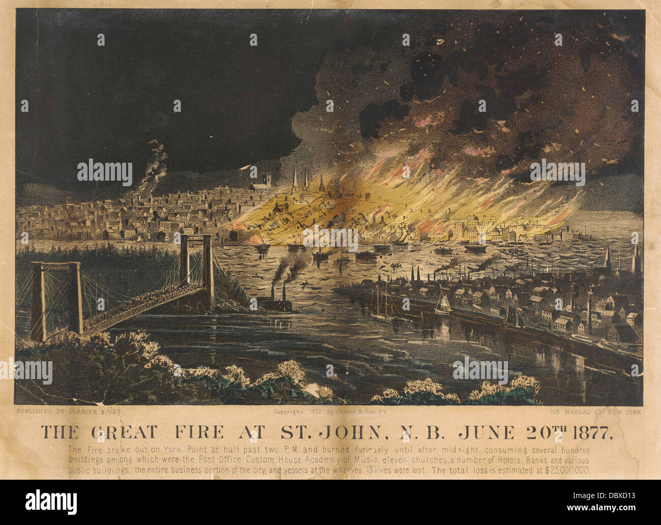 The Great Fire at St. John, n.b. June 20th 1877 M.77.58.7 Stock Photo ...
