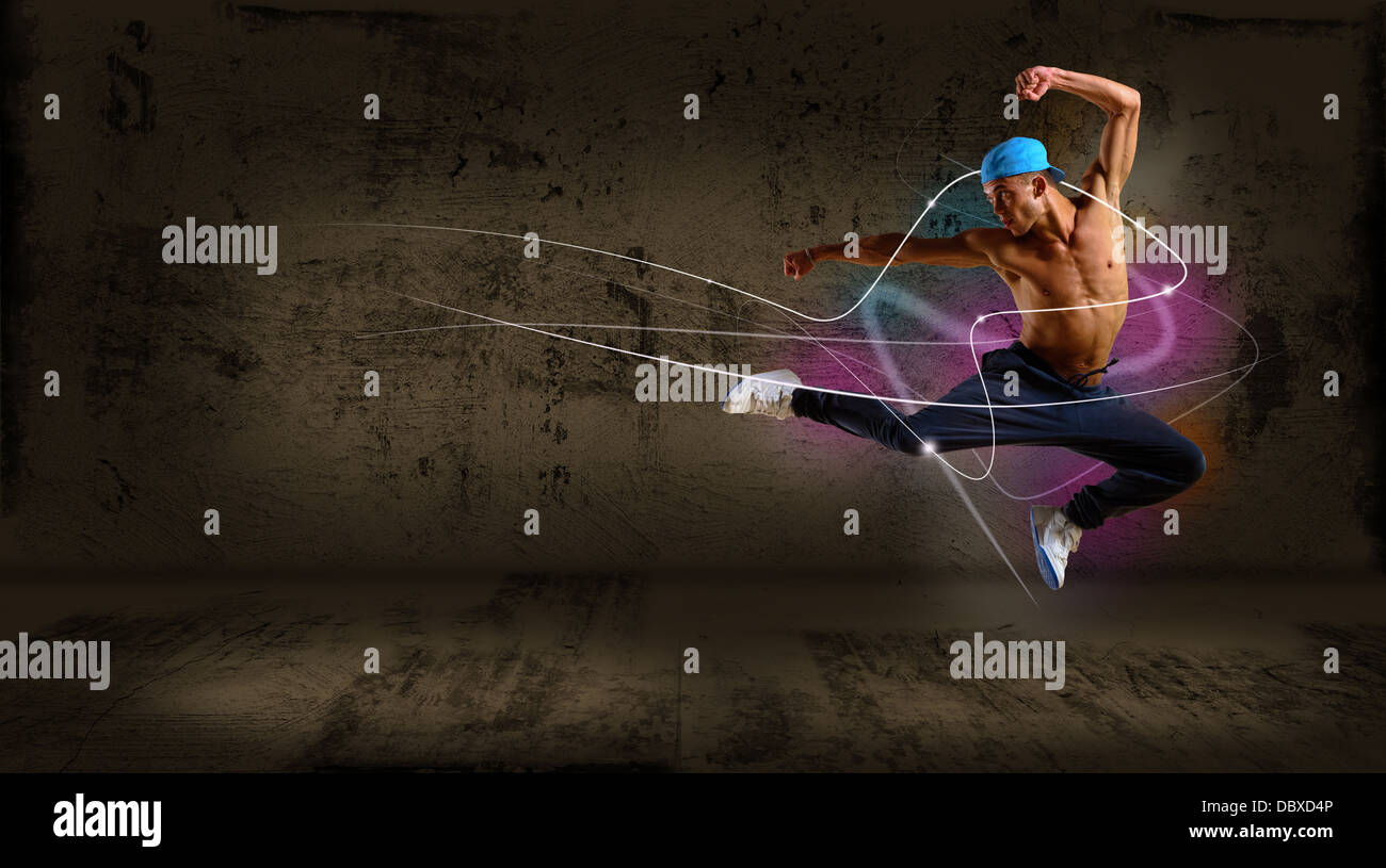 hip hop dancer jumping Stock Photo - Alamy