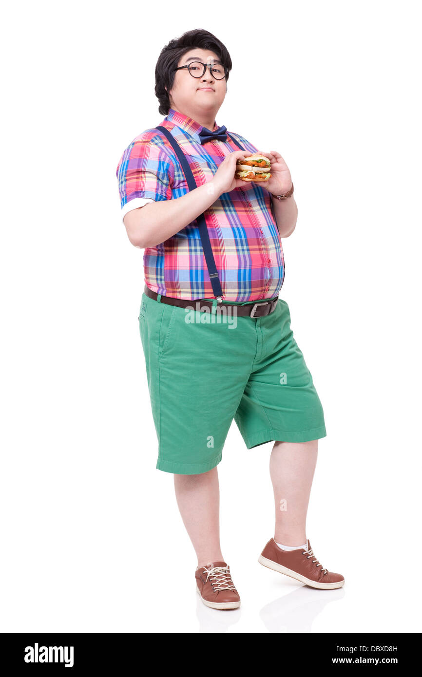 Man eating burger studio hi-res stock photography and images - Alamy