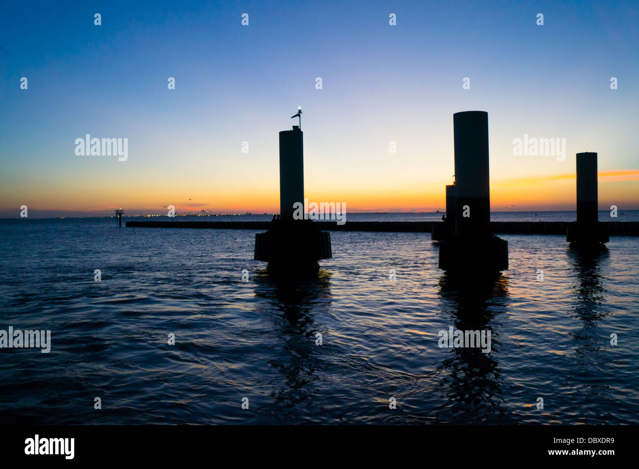 A beautiful sunset was seen at Port Bolivar in Texas Stock Photo - Alamy