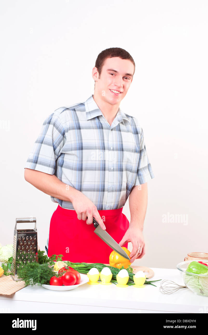 portrait of a young man, make meal Stock Photo - Alamy
