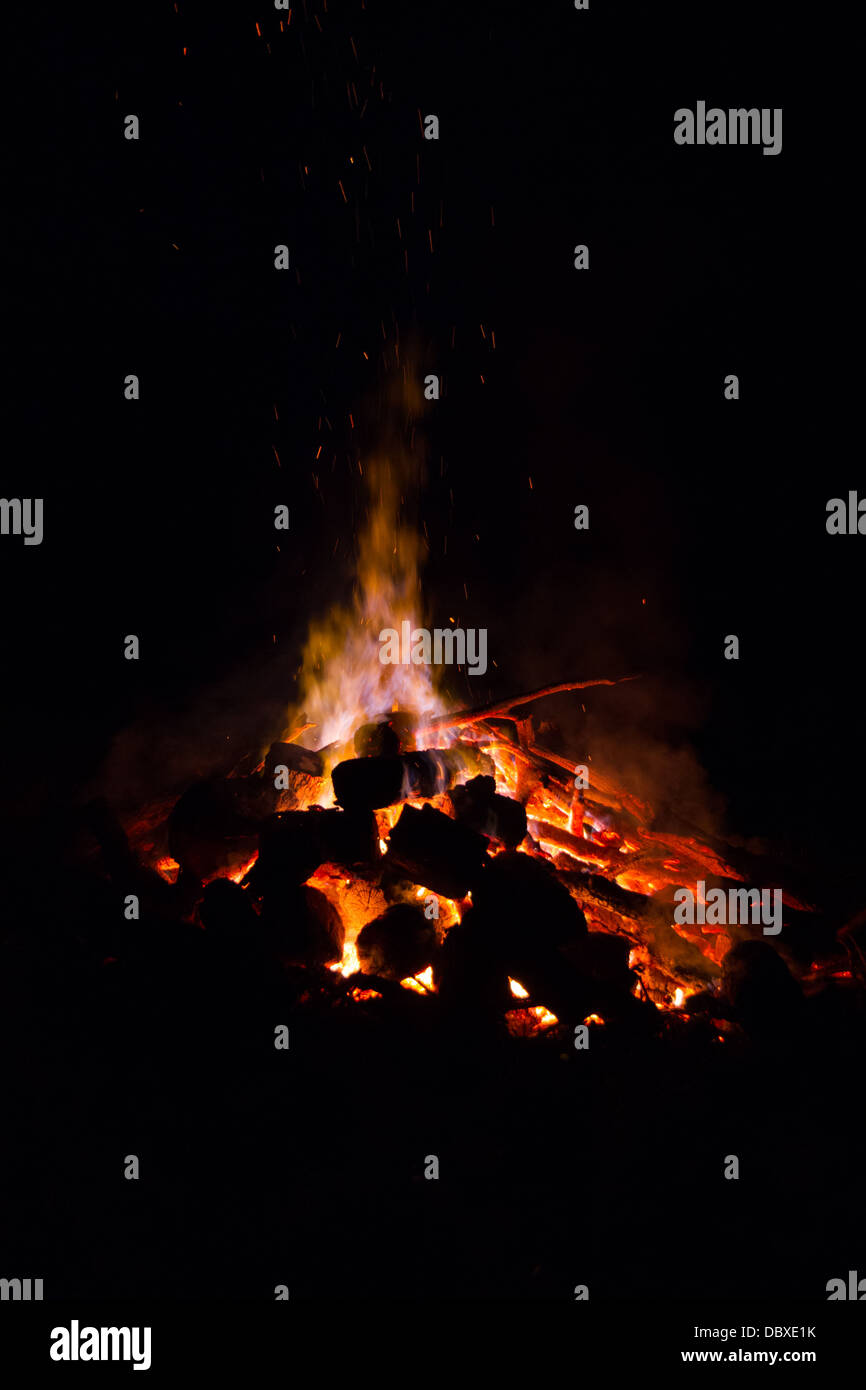 Bonfire at night Stock Photo - Alamy