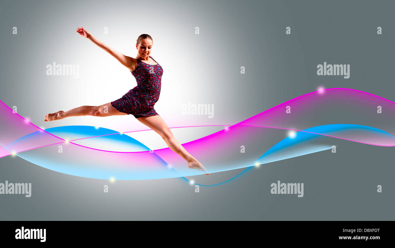 dancer, on an abstract background. collage Stock Photo - Alamy