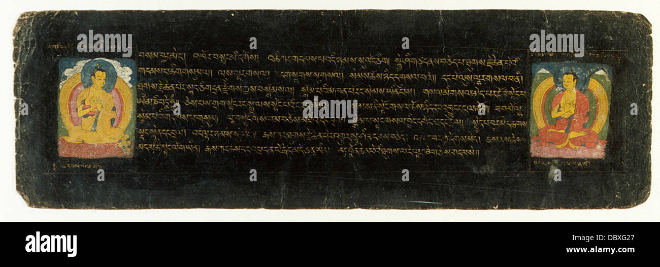 Two Buddhas; Folio from a Gyalpo Kachem (Will and Testament of the King ...