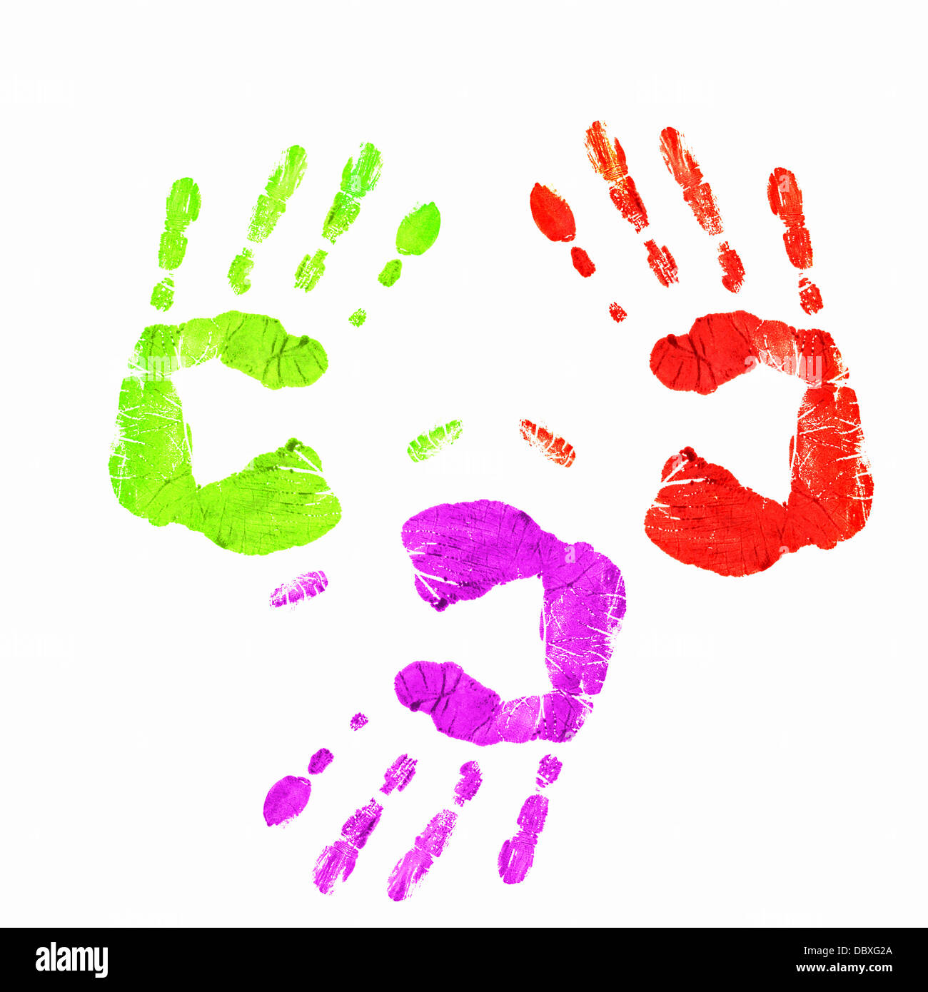 Colourful prints of human hands Stock Photo - Alamy