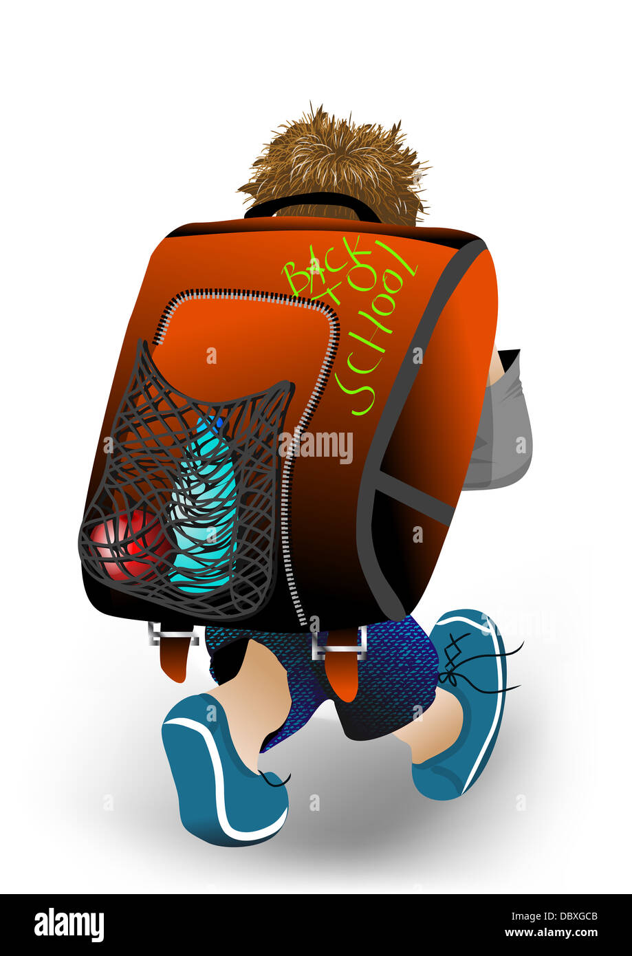 schoolboy with his satchel Stock Photo - Alamy