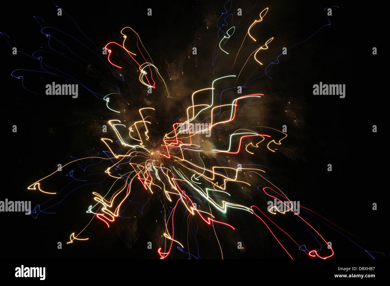 Fireworks with slow shutter speed Stock Photo - Alamy