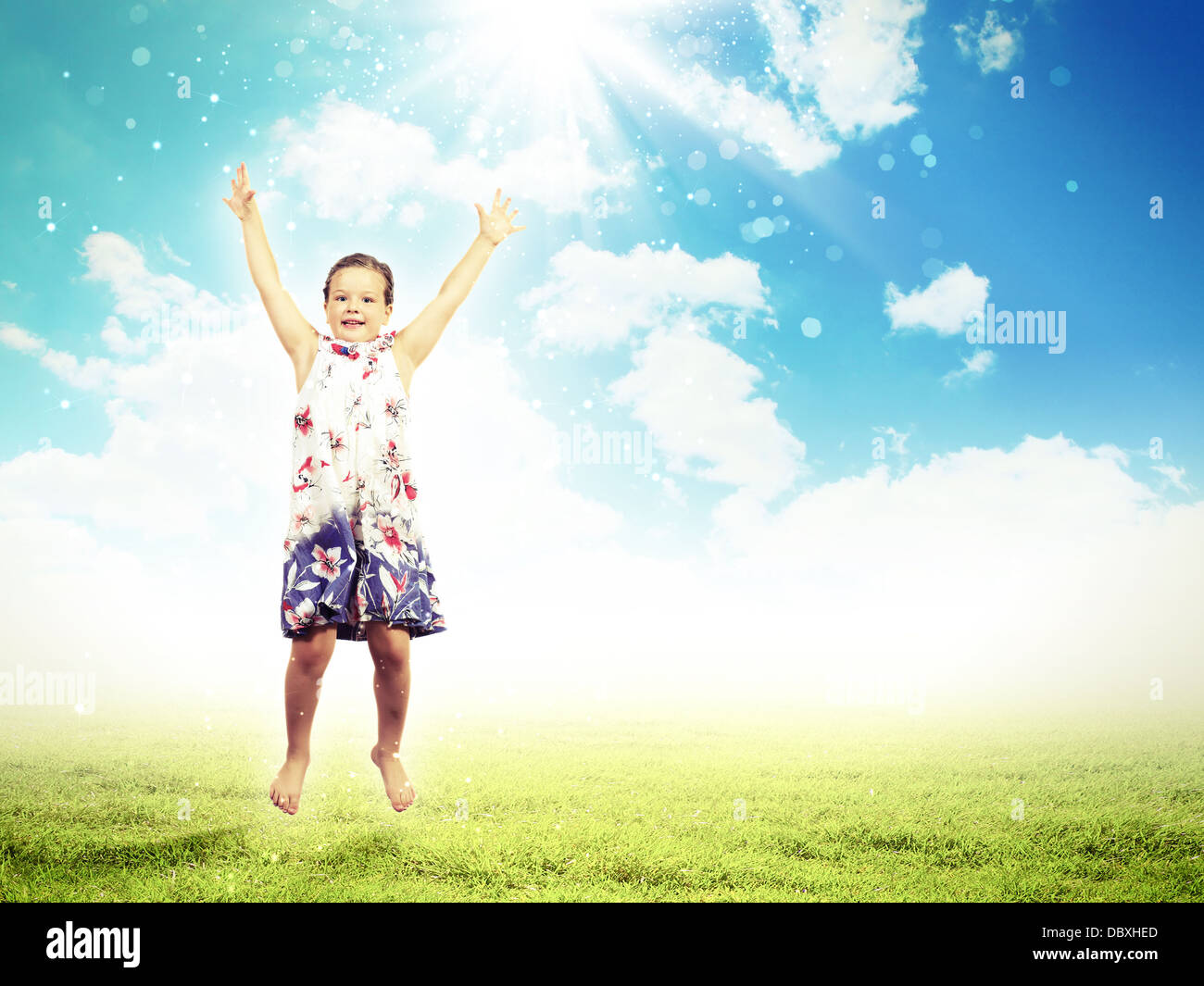 happy kid jumping Stock Photo - Alamy