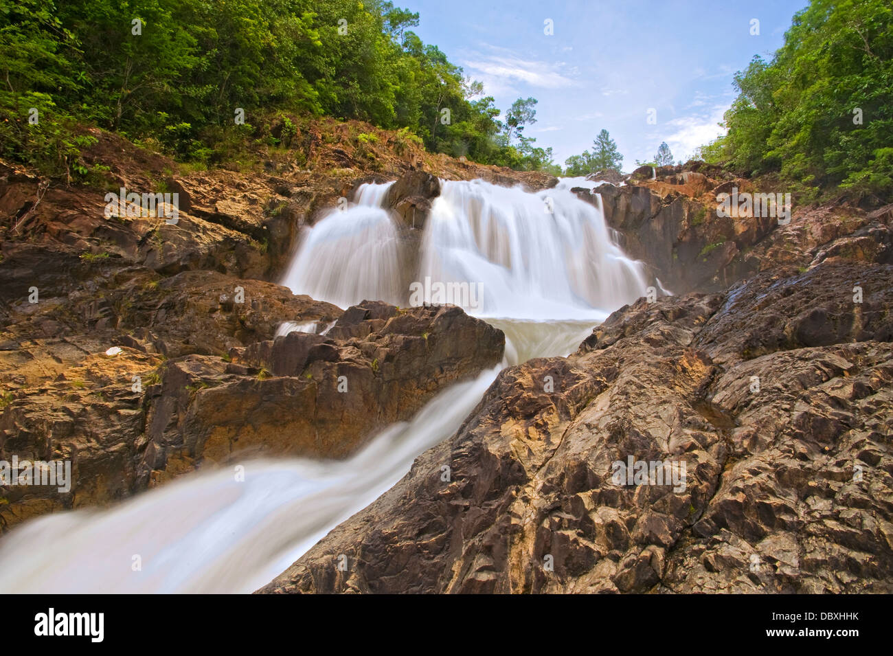 A waterfall in Belize Stock Photo - Alamy