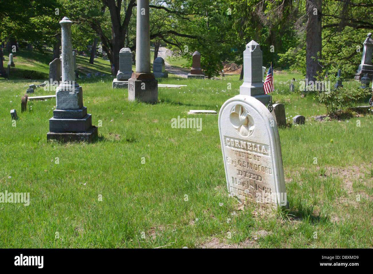 HIstoric Oak Ridge Cemetery. Buchanan, Michigan Stock Photo - Alamy