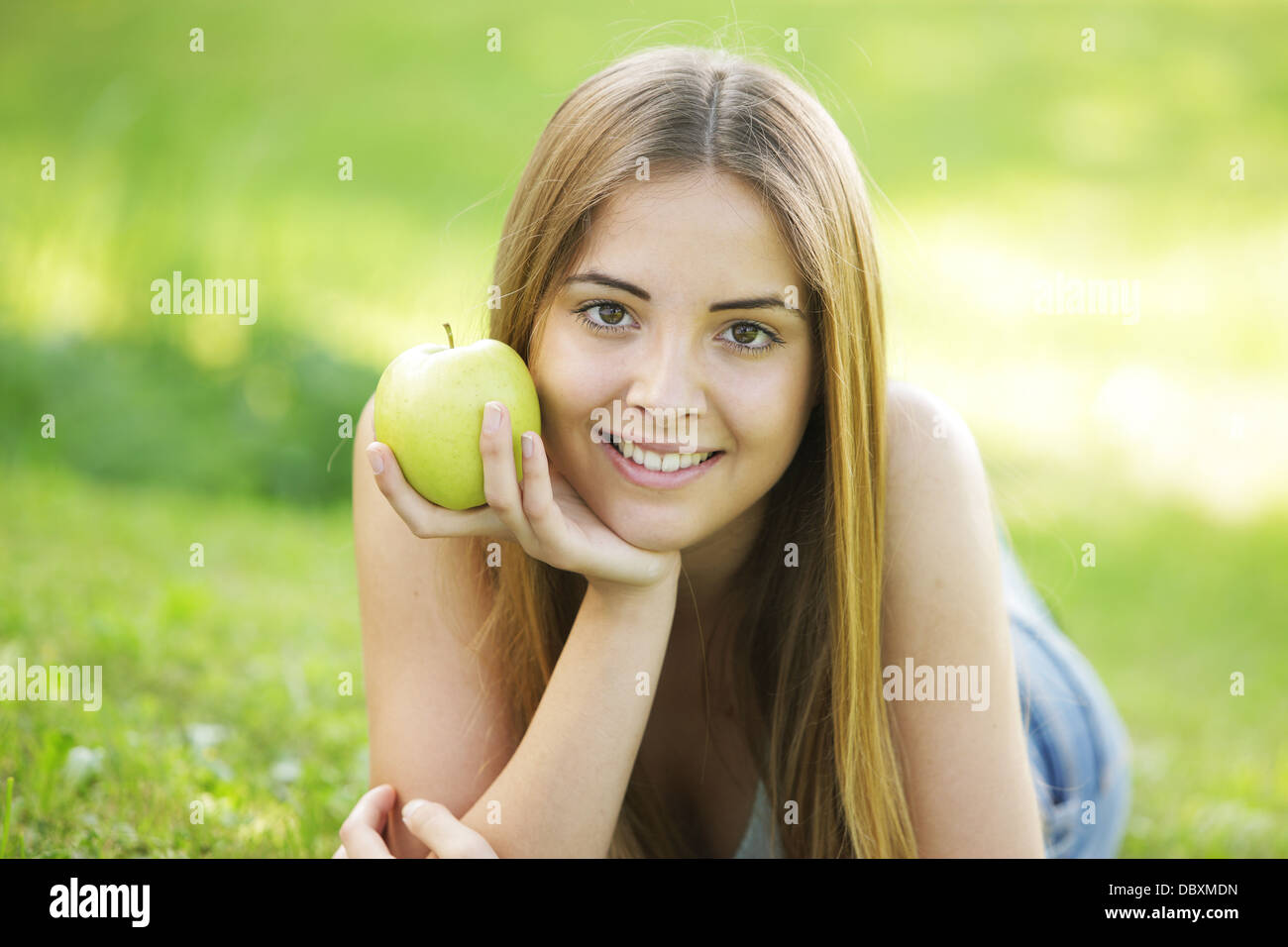 portrait of positive young woman Stock Photo - Alamy