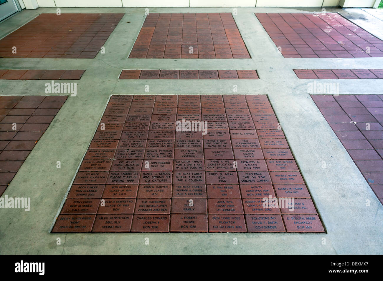 Major donor bricks in Rinker Hall entry, BCN School of Building ...