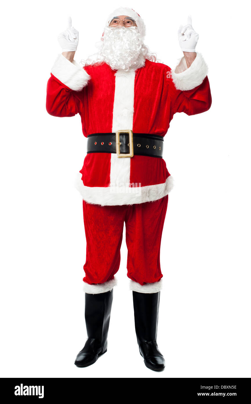 Saint Nicholas looking and pointing upwards Stock Photo - Alamy