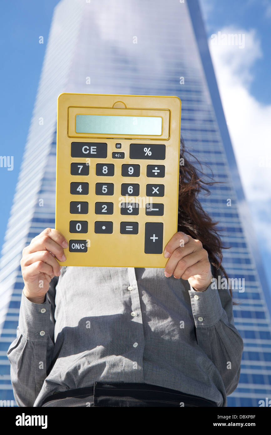 big calculator with blank screen Stock Photo - Alamy