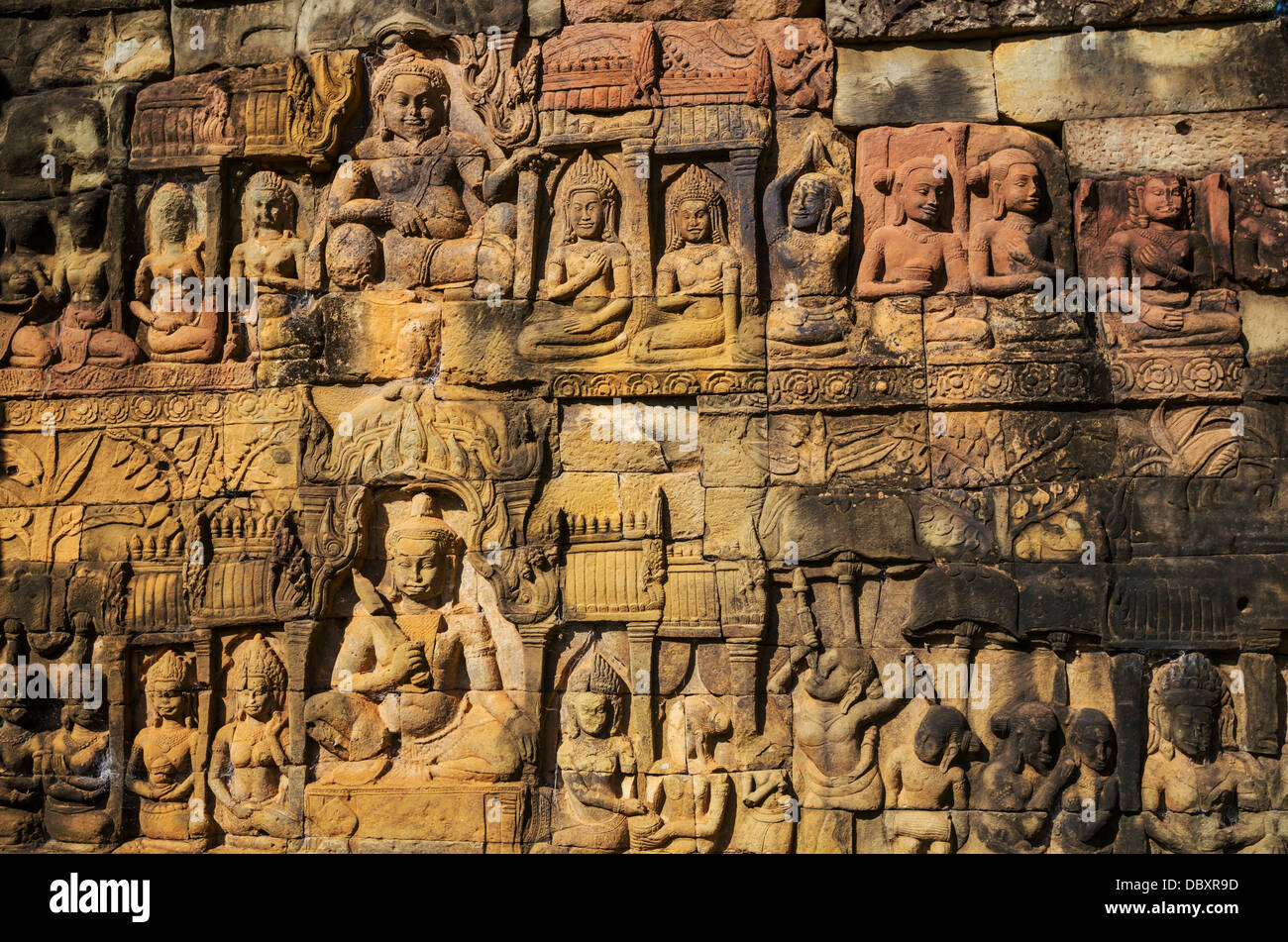 Carving in Angkor Stock Photo - Alamy