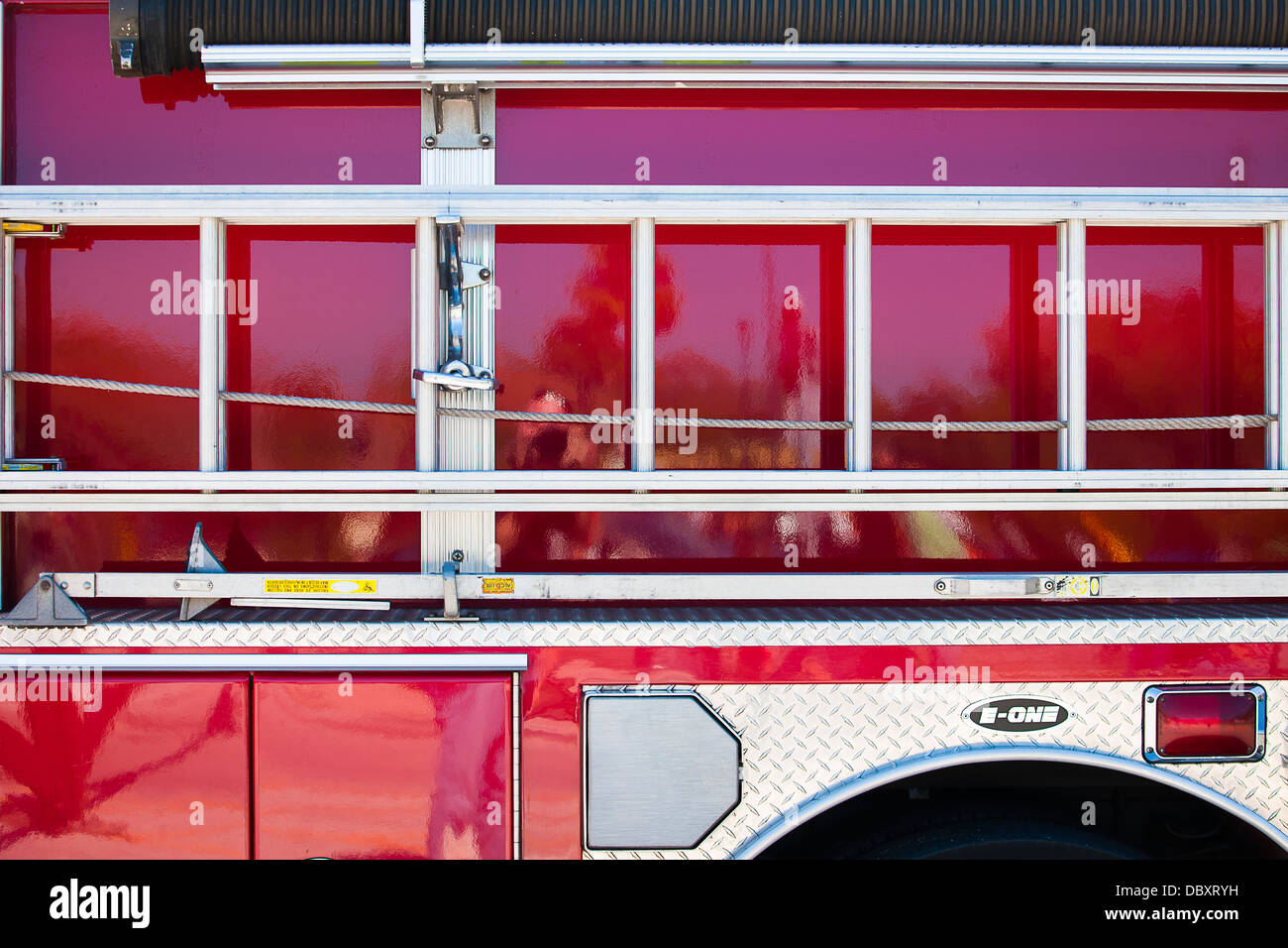 Fire truck ladder Stock Photo - Alamy