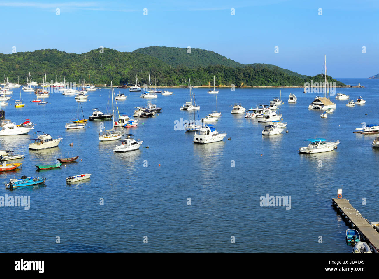 yacht in bay Stock Photo - Alamy