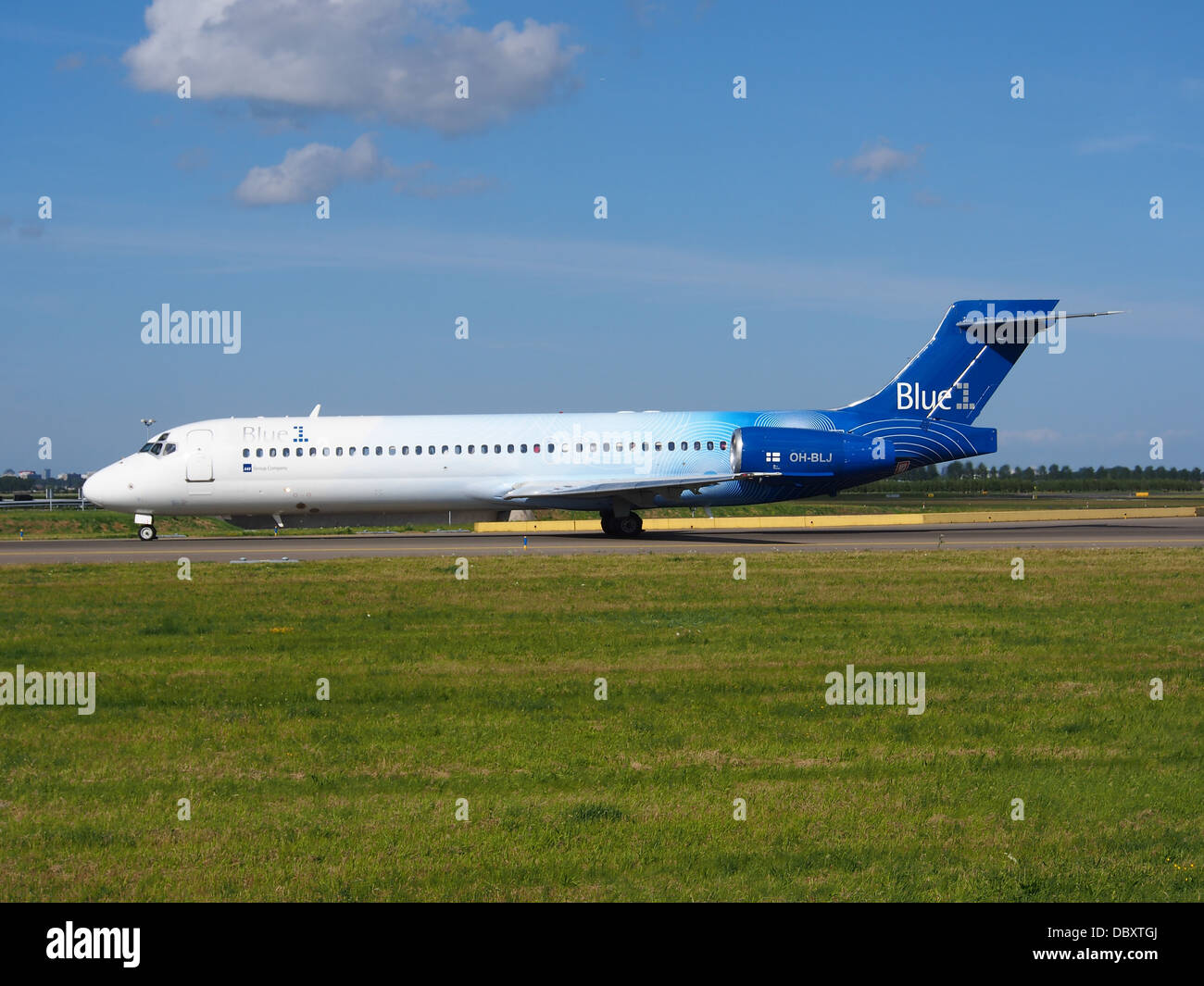 Blue1 airplane hi-res stock photography and images - Alamy