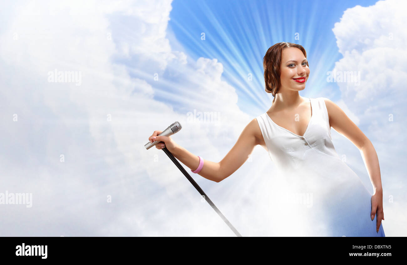 Portrait of female singer Stock Photo - Alamy