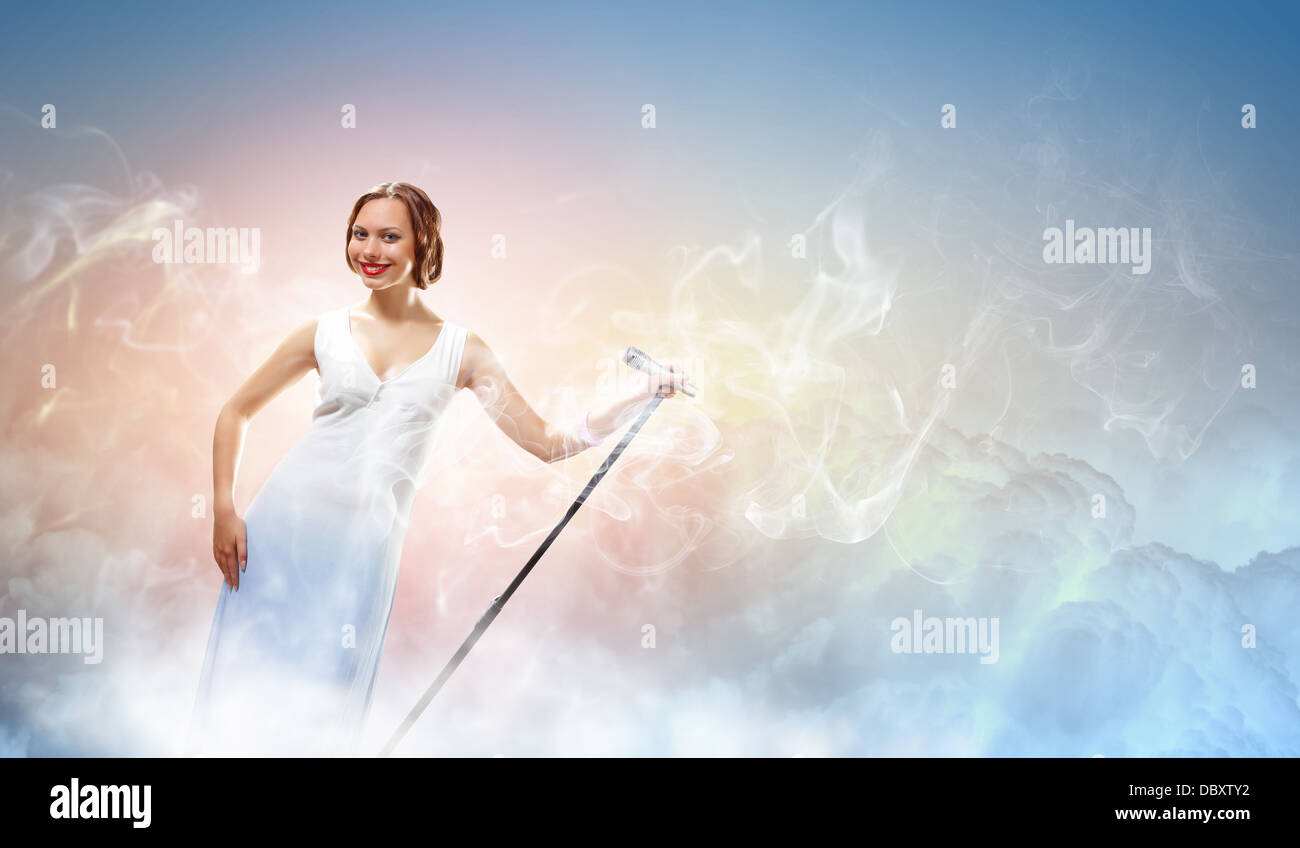 Portrait of female singer Stock Photo - Alamy