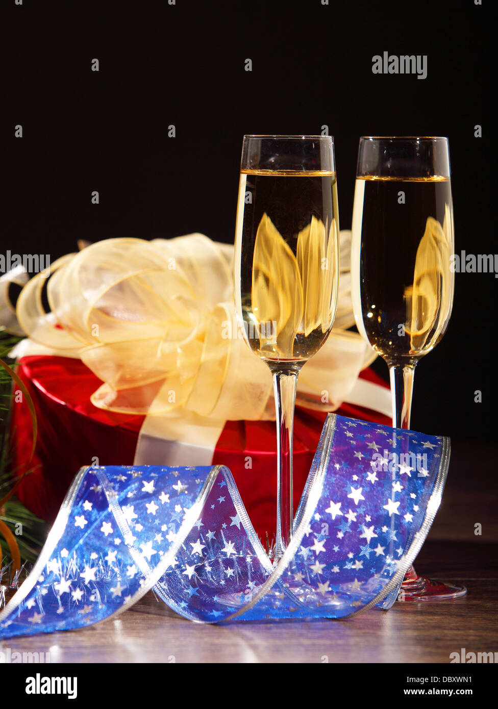 New Year's still life with glasses Stock Photo - Alamy