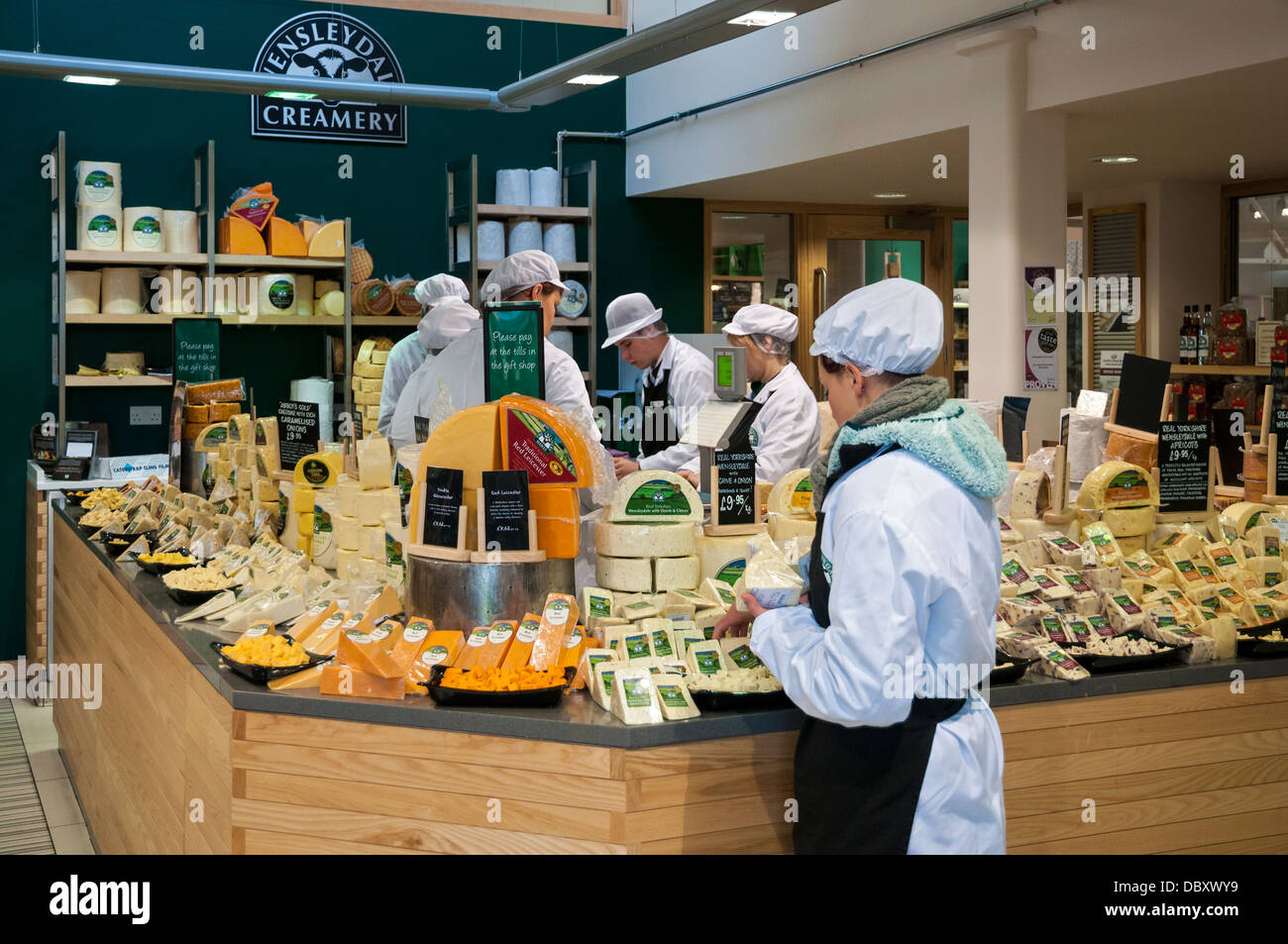 Great Britain, England, North Yorkshire, Hawes, Wensleydale Creamery ...