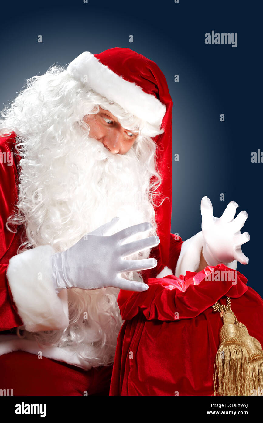 santa claus with his gift bag Stock Photo - Alamy