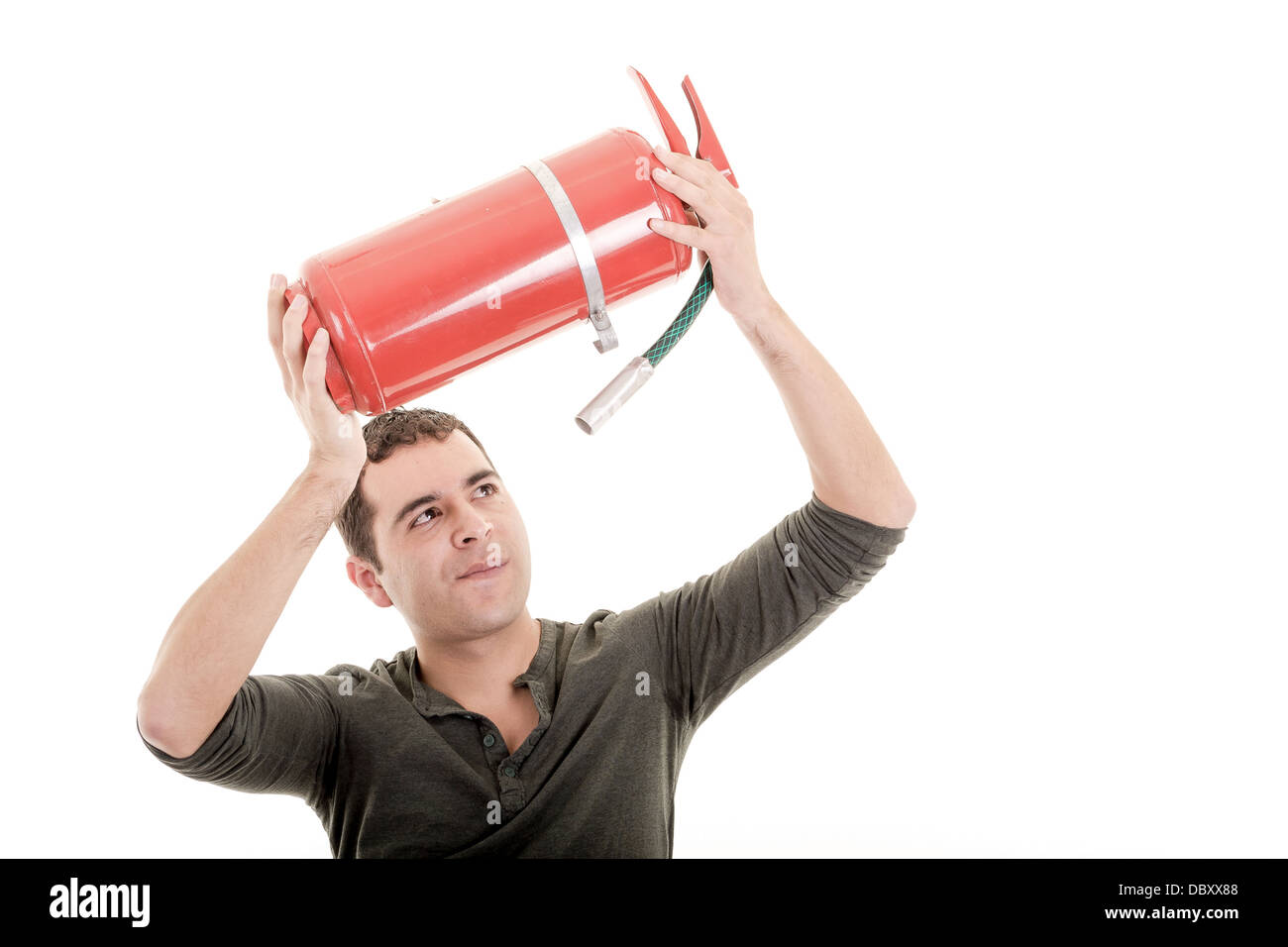 Man with fire extinguisher hi-res stock photography and images - Alamy