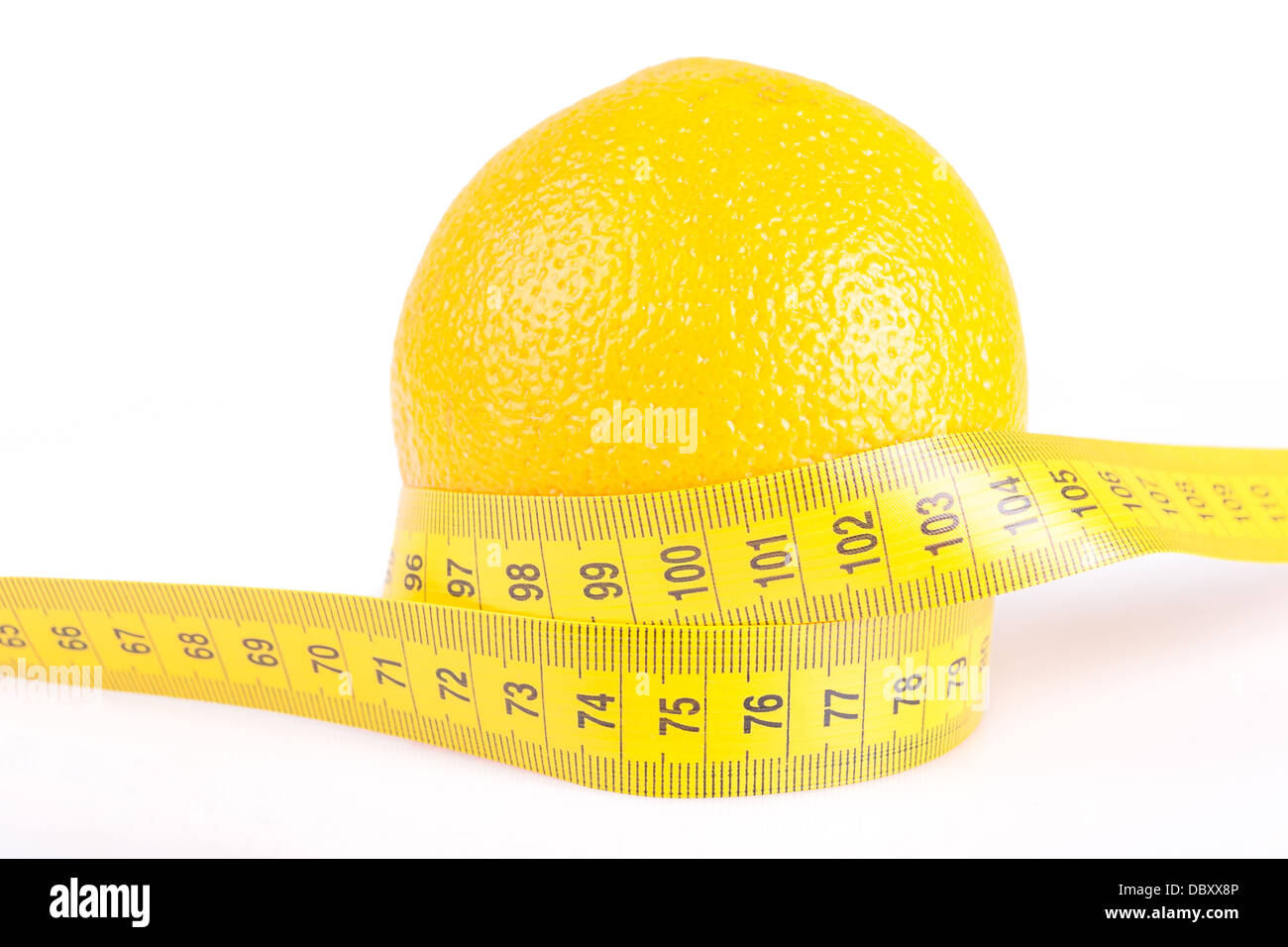 Orange Fruit with measurement isolated on white Stock Photo - Alamy