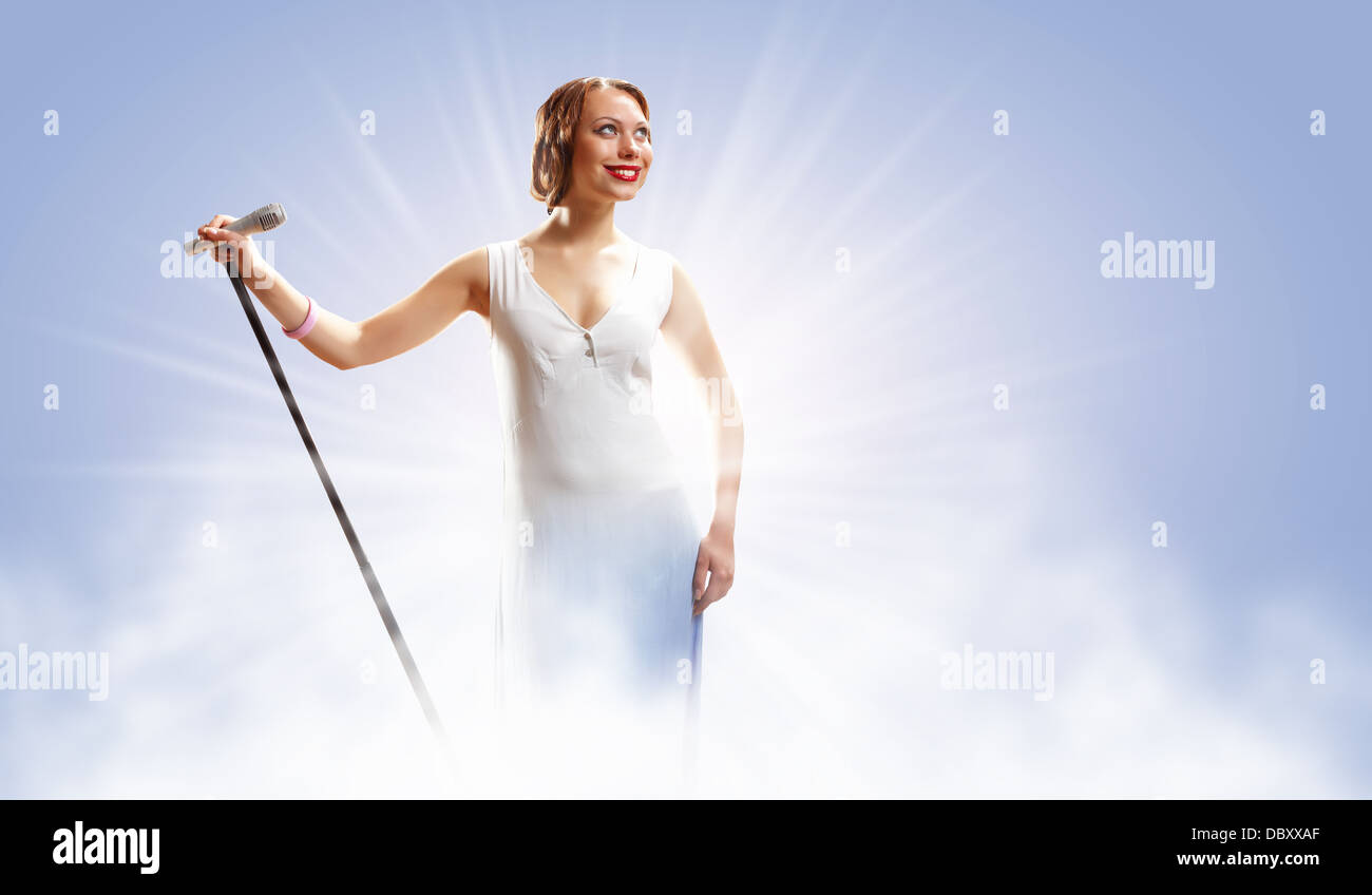 Portrait of female singer Stock Photo - Alamy
