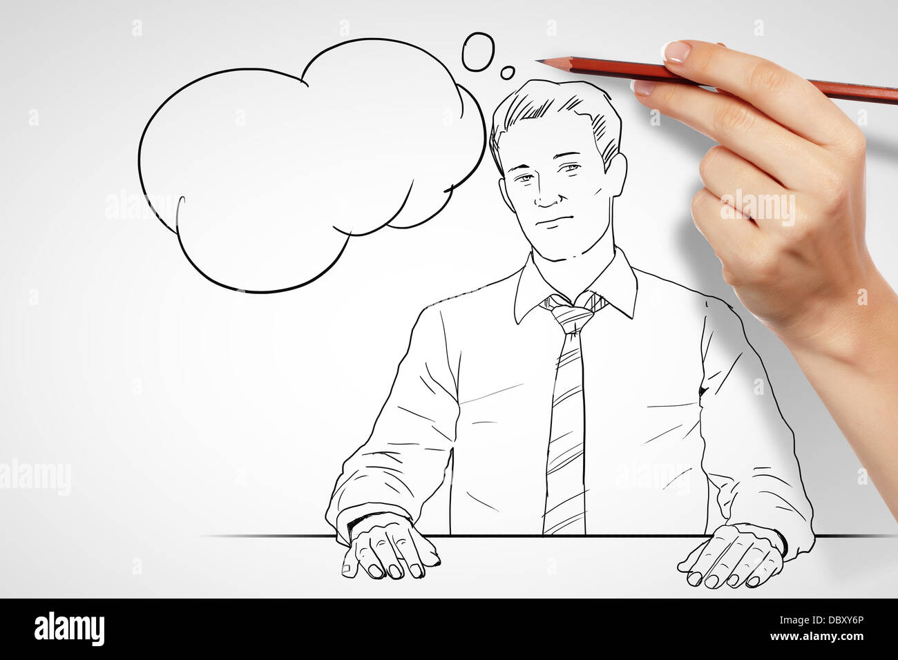 Questions and challenges in business drawing Stock Photo - Alamy